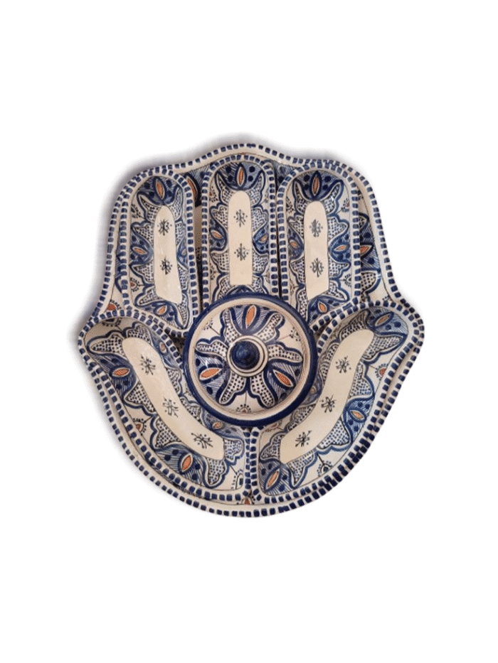 Ceramic Hamsa Hand | Dish Hand-Painted Appetizer Platter