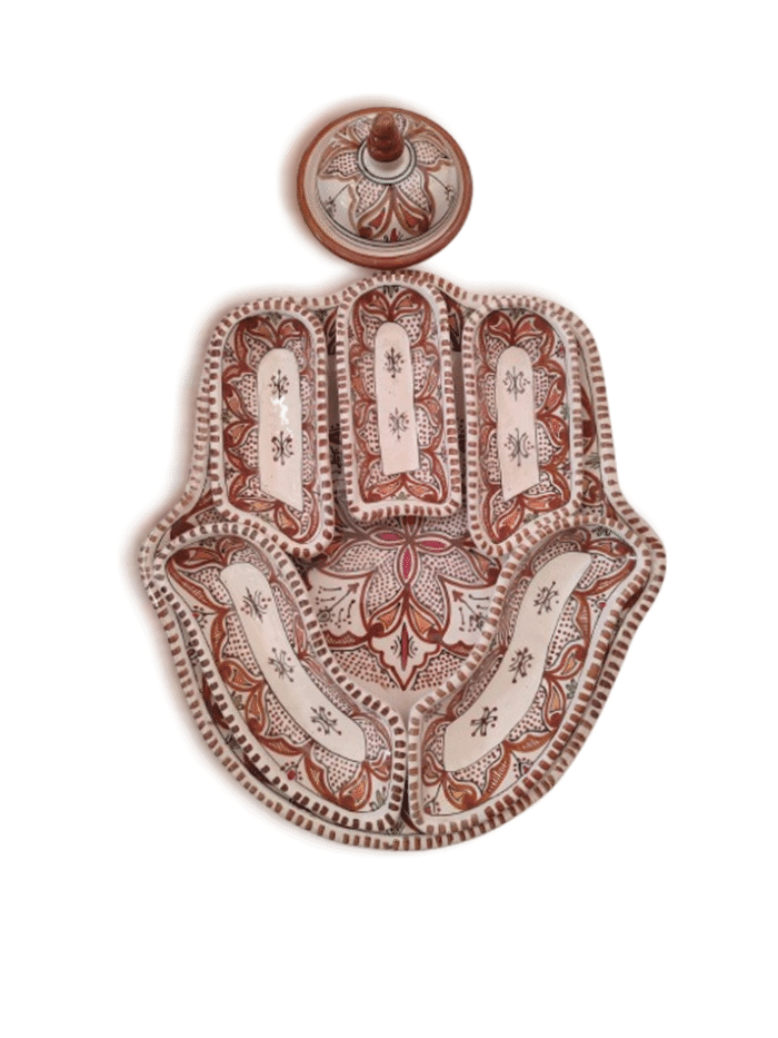 Ceramic Hamsa Hand | Dish Hand-Painted Appetizer Platter